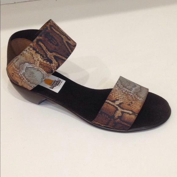 San Miguel | Shoes | San Miguel Cafe Brown Reptile Print Fabric Sandal ...